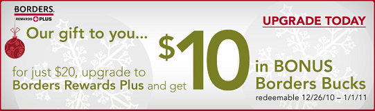 A Review for You: Join Borders Rewards Plus and get $10 in Borders Bucks