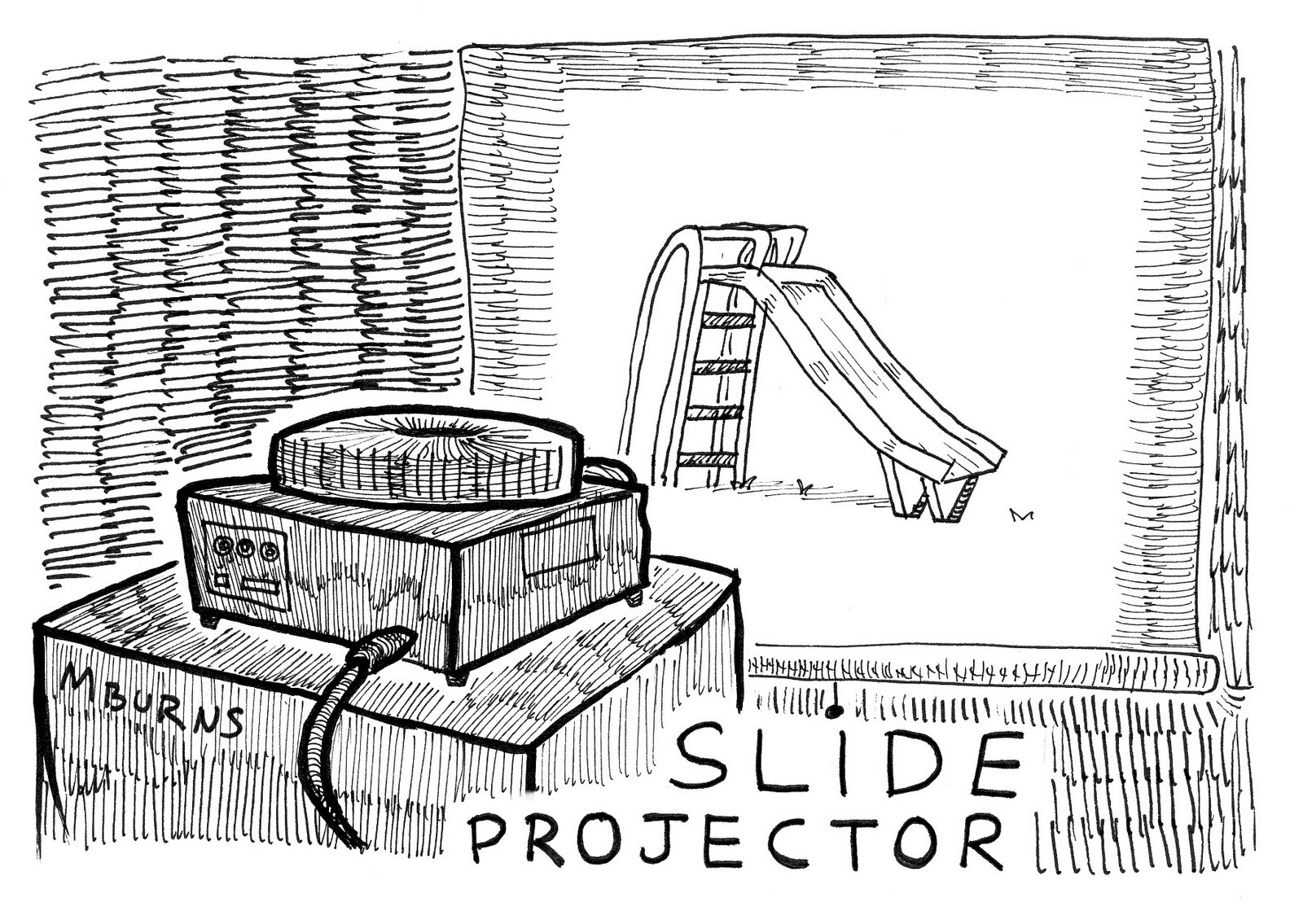 "Comic Strip" by Mike Burns: Exile, Pair of Jeans, Slide Projector ...