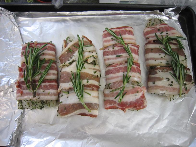 Chow Day: Bacon-Wrapped Cod with Spaghetti Pomodoro and Mediterranean ...