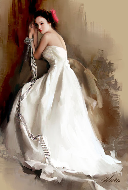 in a painterly fashion...: Bride with Basket
