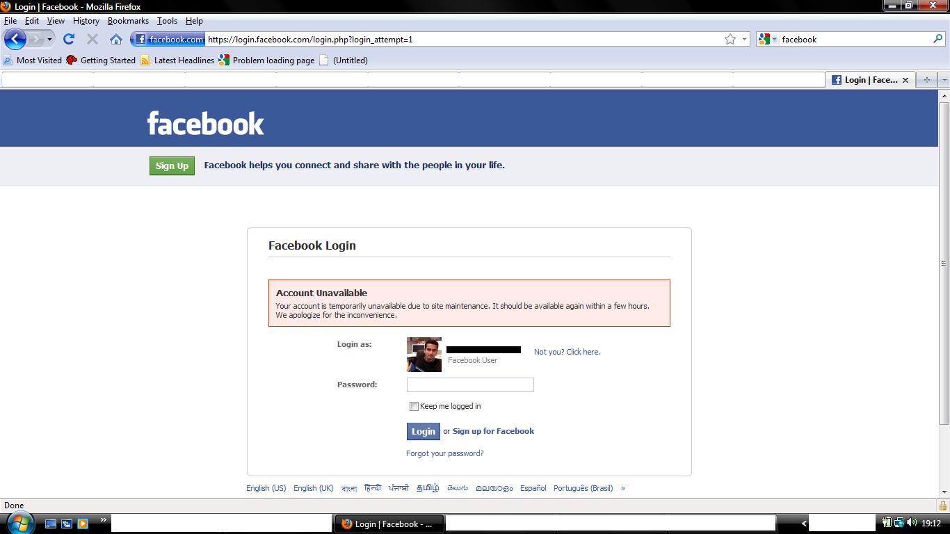 Phoenix: Facebook down