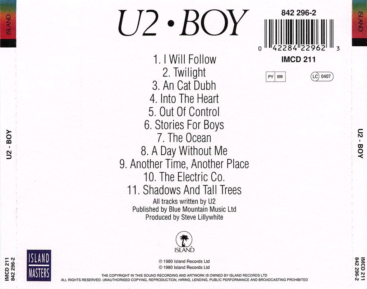 CARATULAS DE CD DE MUSICA: U2 Boy (1980)