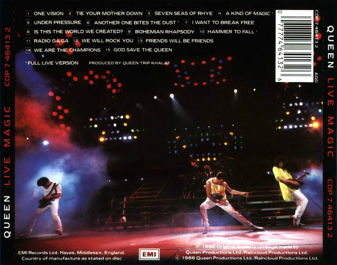 CARATULAS DE CD DE MUSICA: Queen Live Magic (1986)
