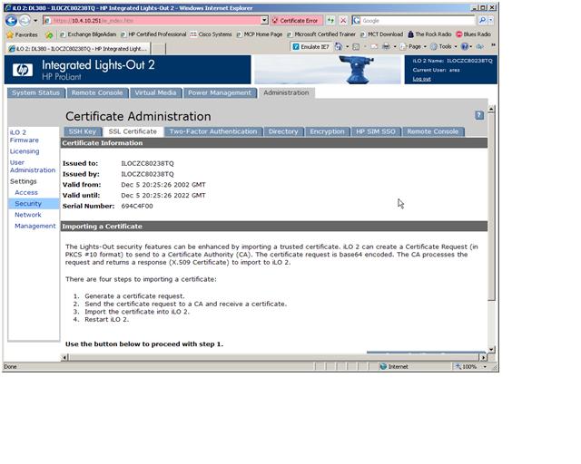 Sistemler: SERVER(E) ILO2 ILE WEB ARA YUZUNDEN BAĞLANMAK