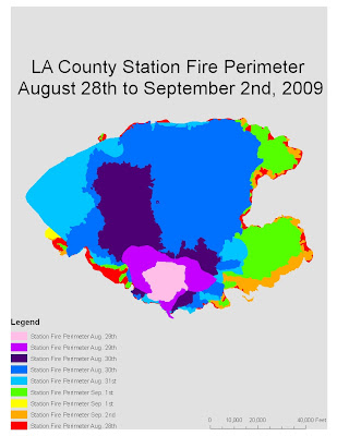 Geography 7: Lab Assignment #7: Mapping the Station Fire in ArcGIS