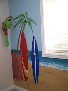 Bawden Fine Murals: Surf board beach mural