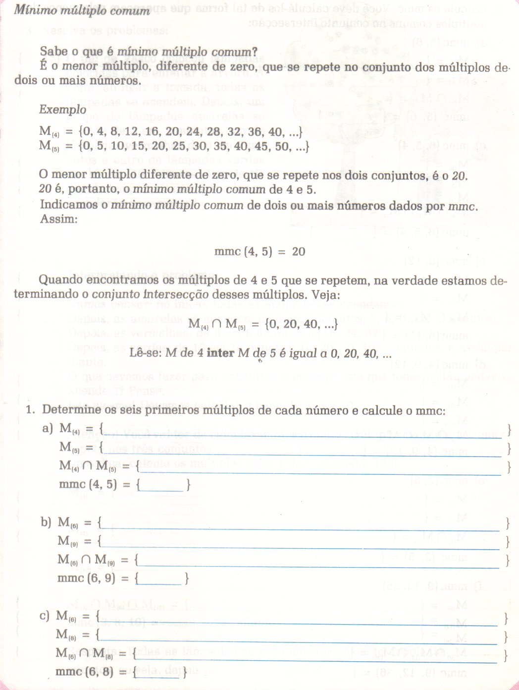 Atividades Minimo Multiplo Comum - RETOEDU