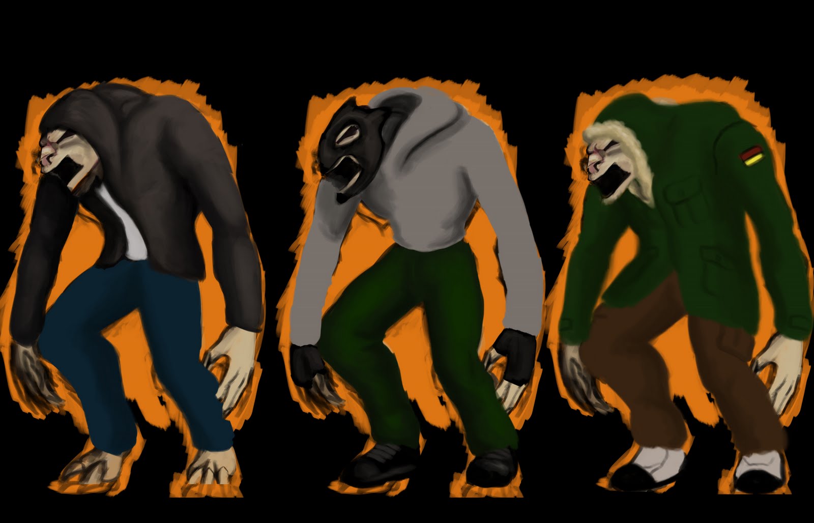 Jeff Robbins Art Blog: Werewolf Character Type progression!