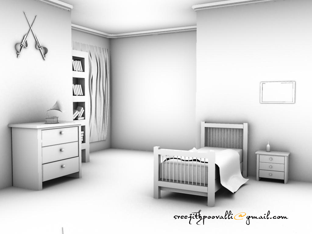 Maya interior lighting test