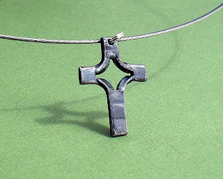 D.C. Metal Designs: Small Hand Forged Cross Necklace