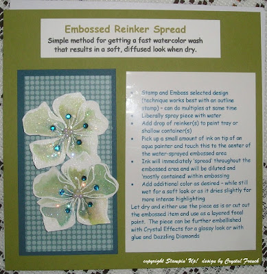 Create with Selene: Featured Artist Crystal French ~ Embossed Reinker ...