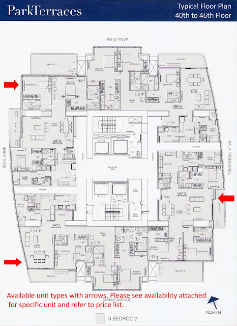 Park Terraces Ayala Land Makati Condo For Sale: Floor Plans of ...