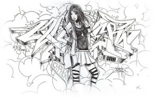 New Graffiti Alphabet Ideas: beautiful girl - graffiti sketch