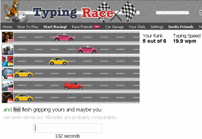 Melatih Kecepatan Ketik Dengan Game Facebook Typing Race ~ CAH REYOG