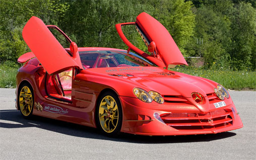 Golden Modified Mercedes SLR McLaren | Car And Engines