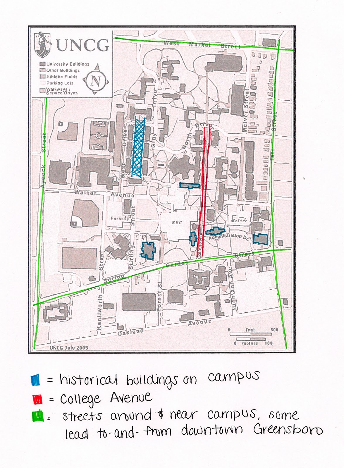 caitlyn whisenant design: BP3: A Closer Look at the UNCG Campus