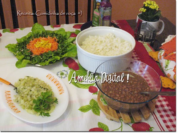 Amehlia Digital: Receita: Comida de roça e Sopa creme de couve-flor