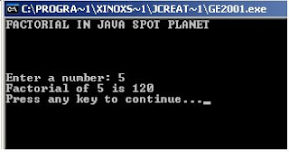 Planet Codes: How to create Factorial using java?