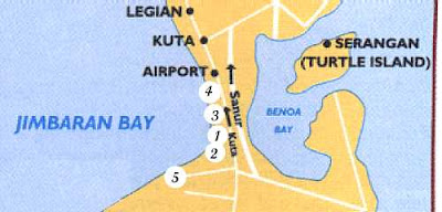 Bali Tourist Map: Jimbaran Bali Map