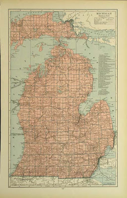 Old Maps of Michigan: Map of Michigan - Old