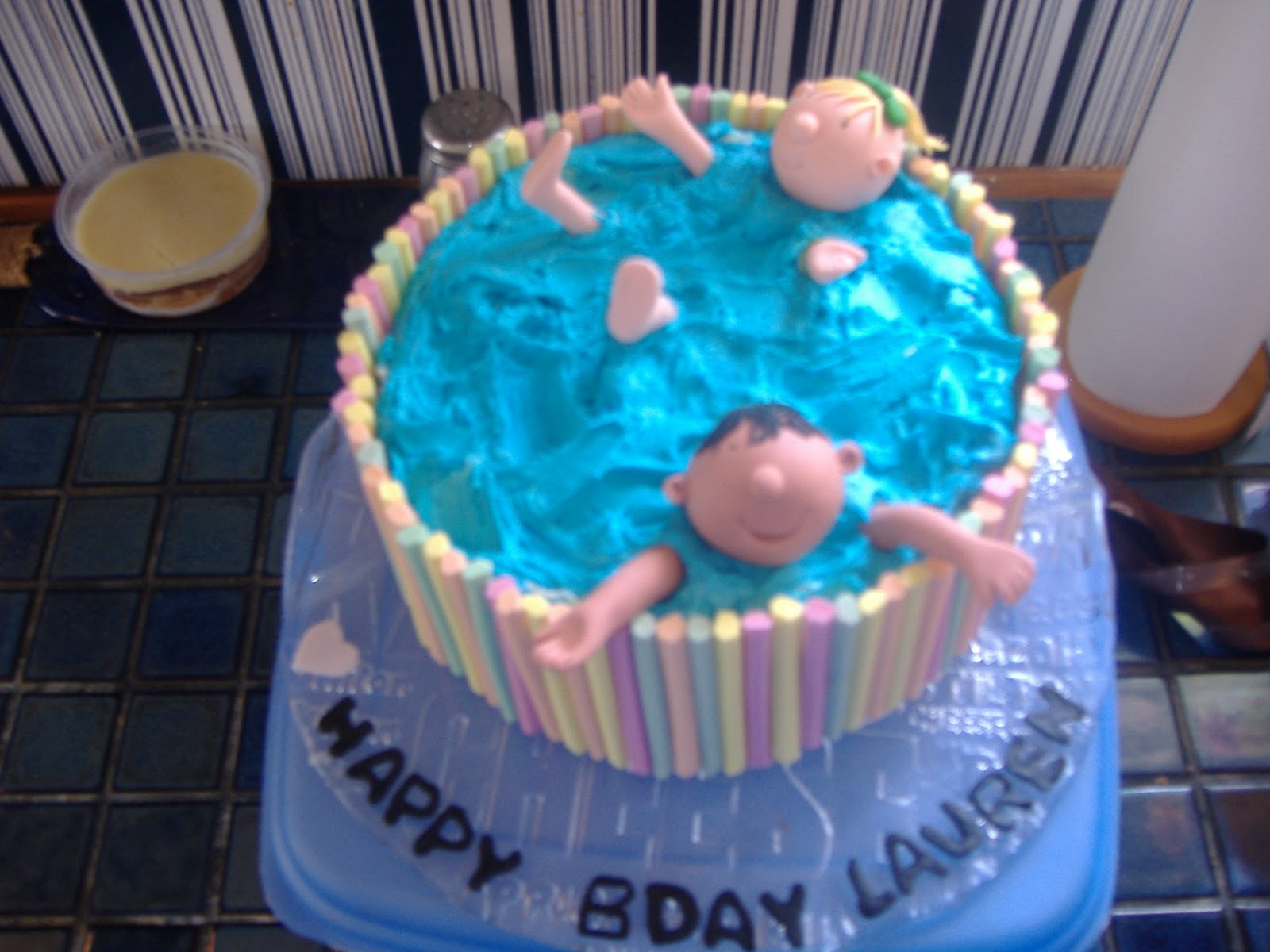 Kylees Creations: Spa Pool - Rainbow cake! Lauren's 15th Birthday!