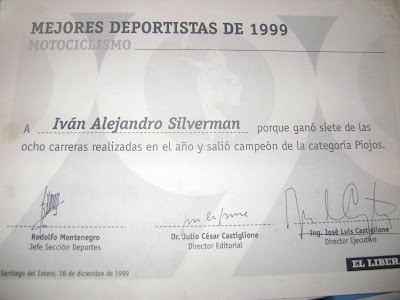 ivan silberman: DIPLOMA DE MEJOR DEPORTISTA