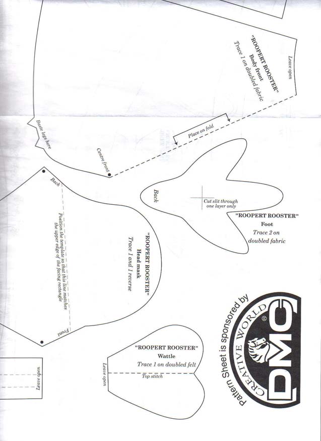 Moldes para hacer una gallinita y un gallo ~ Solountip.com