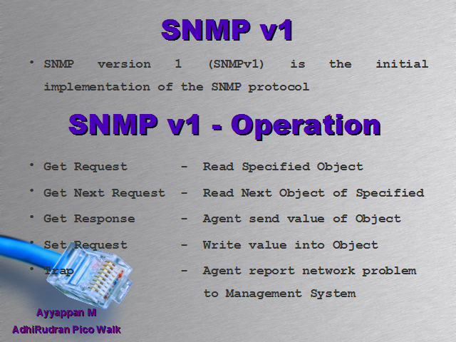 AdhiRudran Pico Walk: Simple Network Management Protocol Version 1 ...