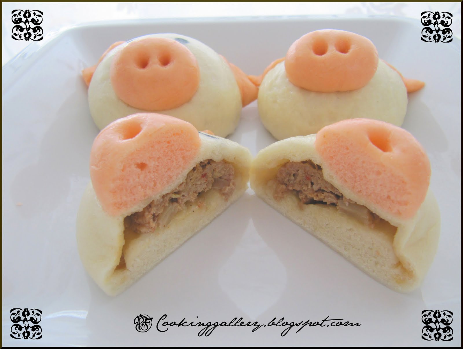 Piggy Pork Steamed Buns | Cooking Gallery