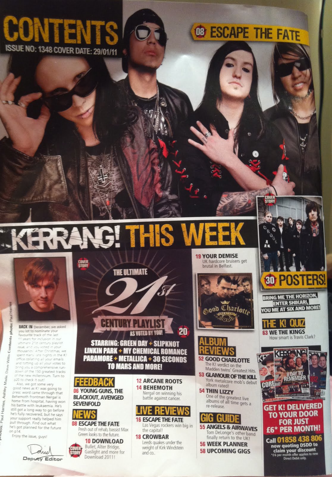 Georgina Toseland: Real media artefact 3 - Kerrang contents page