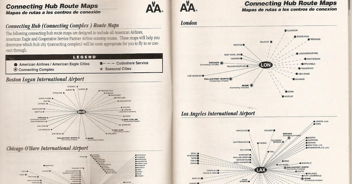 The Timetablist: American Airlines Hub Maps, 2002