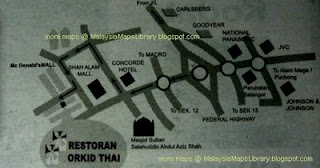 Malaysia Maps Library: Map of Restoran Orkid Thai Shah Alam