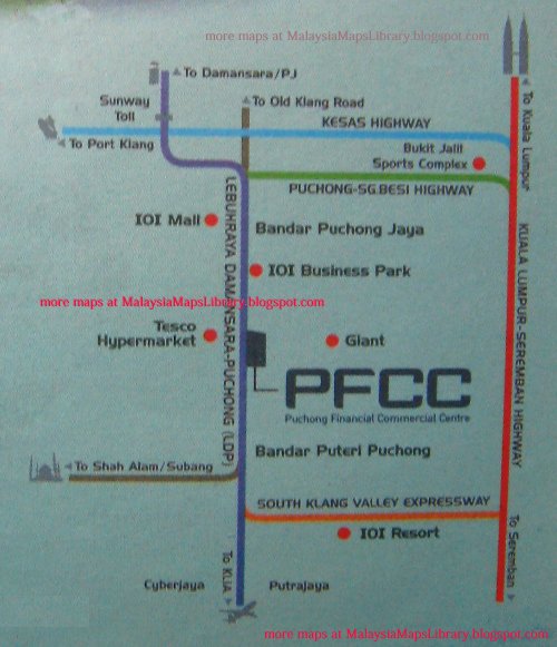 Malaysia Maps Library: Map of Puchong Financial Commercial Centre (PFCC)