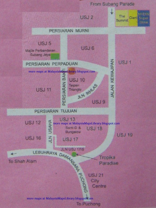 Malaysia Maps Library: Map of Majlis Perbandaran Subang Jaya