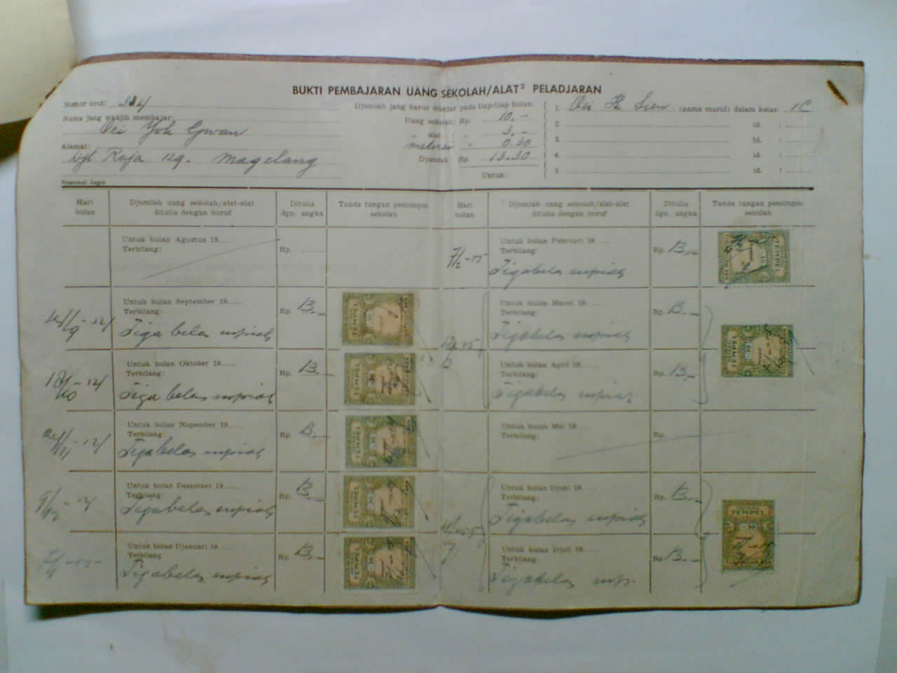 ONOKUNO: BUKU PEMBAYARAN 1954 ( N 39 )