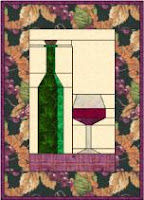 FREEBIES FOR CRAFTERS: Wine bottle and glass paper pieced block