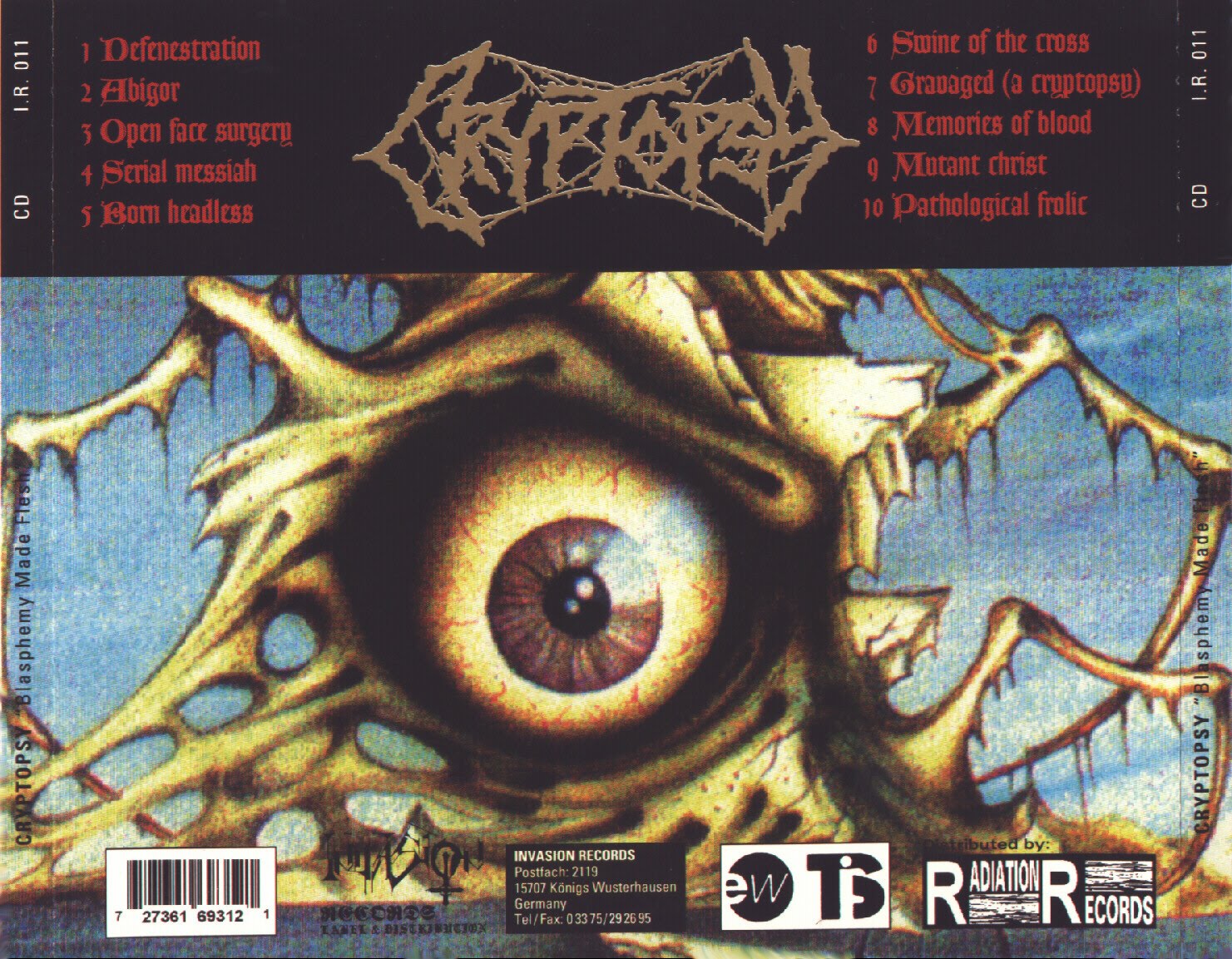 Death Metal Is My Vein Rules: Cryptopsy - Blasphemy Made Flesh 1994