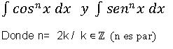 Cálculo de integrales: Integrales Trigonométricas