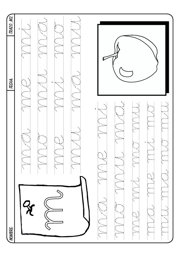 A BIT IN SPANISH, A BIT IN ENGLISH: Trazo de la m