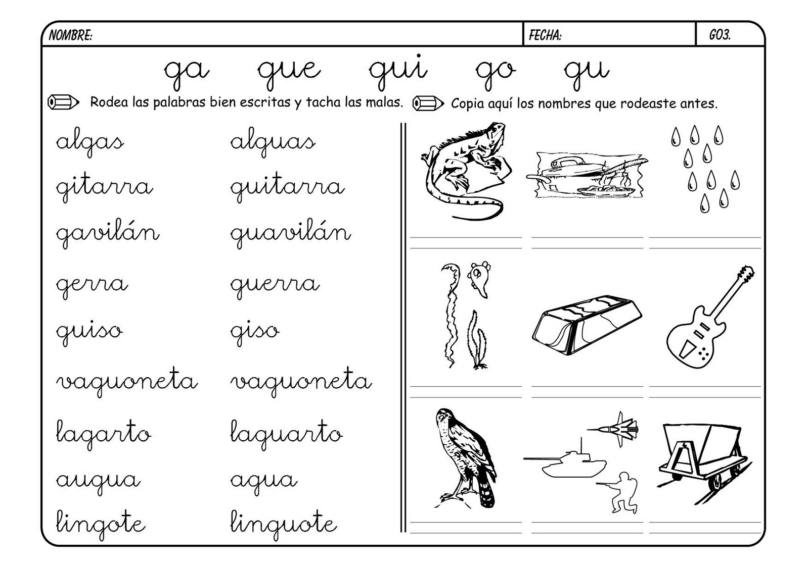 A BIT IN SPANISH, A BIT IN ENGLISH: G/GU/GÜ