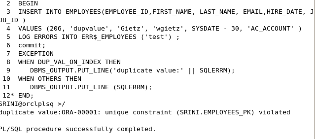 Srini's Boulevard: Errorlogging Clause in 10.1 and above