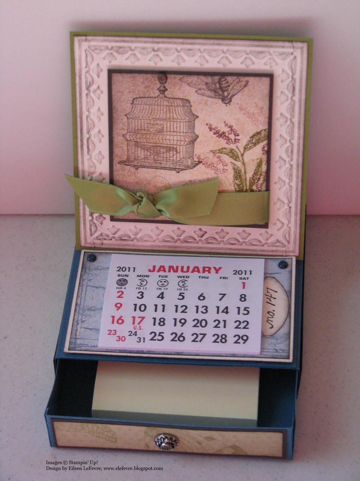 Eileen's "Stampin' Fever" Blog: Desk Calendar with Drawer