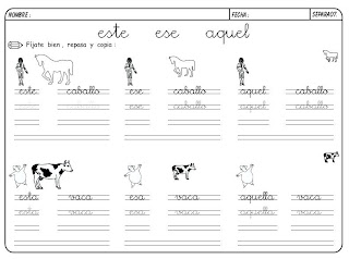 Para nuestros hijos lo mejor...: Actividades con Este,ese, aquel