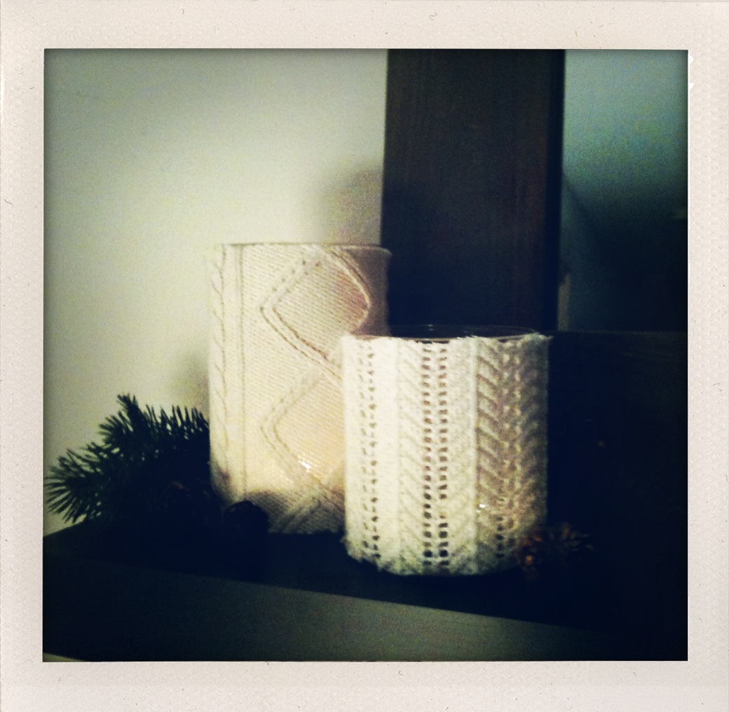 The Things That Keep Me Up At Night: DIY Knit Sweater Candle Holders