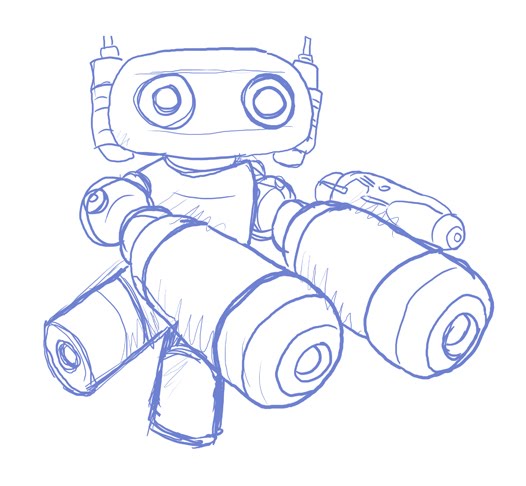 Phil Wall Art: Flying Robot Doodle