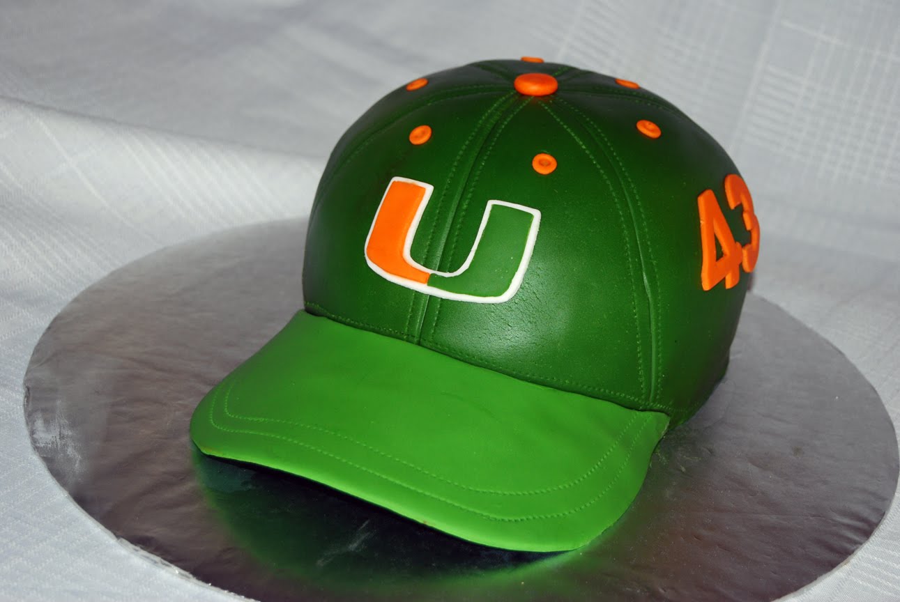 Leelees Cake-abilities: Miami Hurricanes Cap Cake