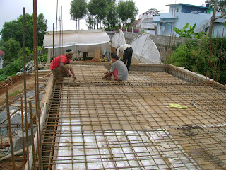Tamil Nadu-House Construction at Ootty: Ground floor flat roof slab ...