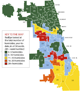 Chicago ward homicide map