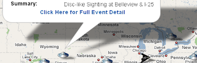 UFO Clearinghouse: MUFON UFO tracking map