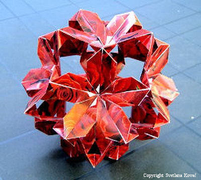 Lyra Origami: Cvetna lopta božićna zvezda / Poinsettia Floral Ball ...
